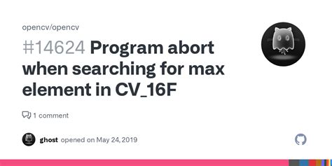 Program Abort When Searching For Max Element In CV 16F Issue 14624