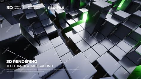 Premium Psd 3d Cube Rendering Hd Banner Background Psd