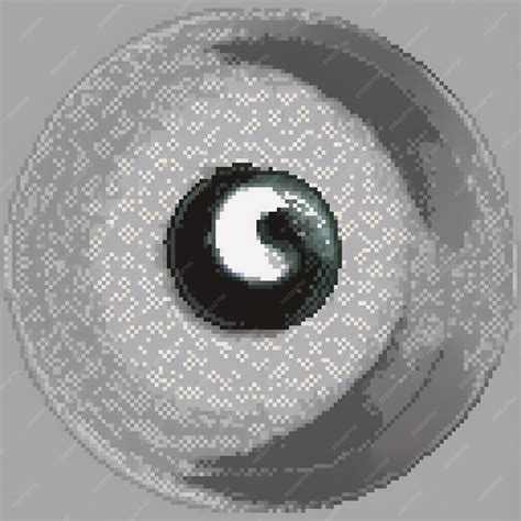 Pixel Art Sphere With Spiral Pattern Black And White Premium Ai