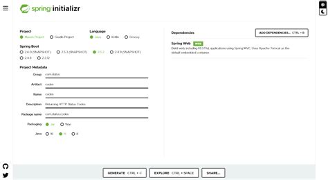 how to return status codes in a spring boot application