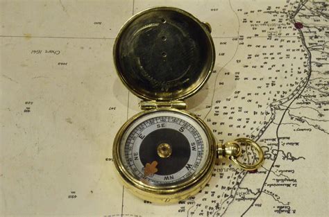 1920s Small Brass Nautical Pocket Compass Antique Maritime Navigation