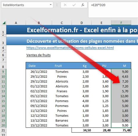 Découvrir Les Plages Nommées Dexcel Utilisation Et Intérêt Excel Formation