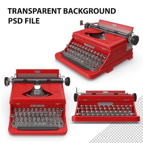 Máquina de escribir roja png Archivo PSD Premium