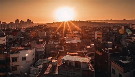 Free Photo Roof Of Residential Building Illuminates Cityscape