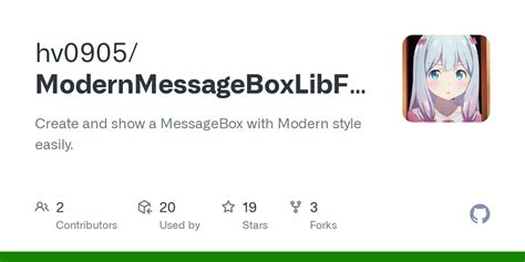 GitHub Hv ModernMessageBoxLibForWPF Create And Show A MessageBox With Modern Style Easily