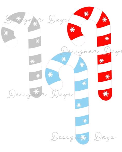 Set Of 3 Plain Candy Cane Pngs