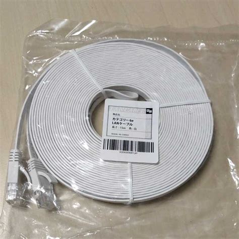 【未使用】 フラット Lanケーブル Cat6e 15m 13mm激薄lanケーブル ホワイトの落札情報詳細 ヤフオク落札価格情報 オークフリー
