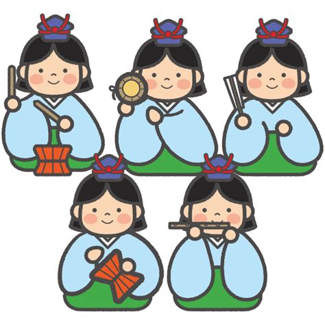 五人囃子（ひな祭り）イラスト