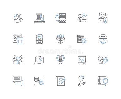 Business Analytics Line Icons Collection Data Insights Metrics