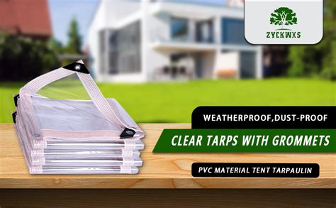Zyckwxs Clear Waterproof Tarps With Grommets，heavy Duty