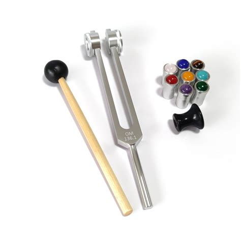 136 1 HZ Weighted Tuning Fork OM Tuning Fork Earth Frequency Gem Attachment Etsy