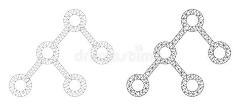 Mesh Binary Connections Icon Variants In Polygonal Flat Vector Style