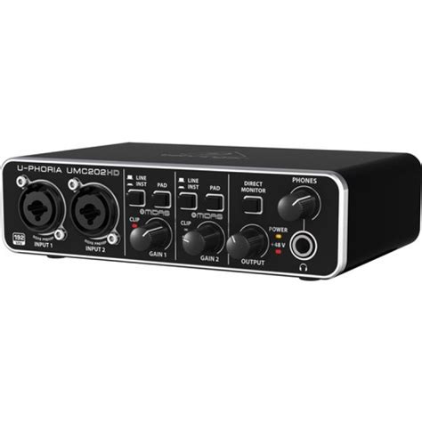behringer umc202hd audio interface 2 input 2 output 24 bit 96 khz usb