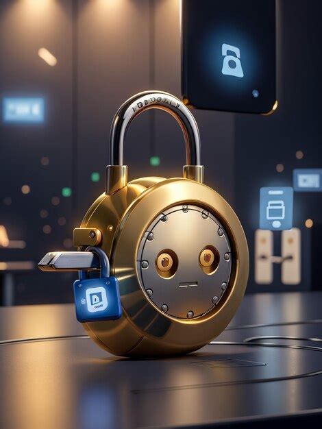 Premium Ai Image Creative Ultraviolet Background Hologram Lock The Concept Of Security Safe