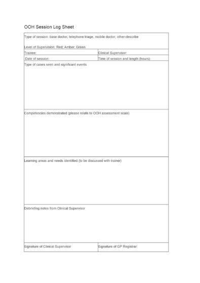 Simple Log Sheet