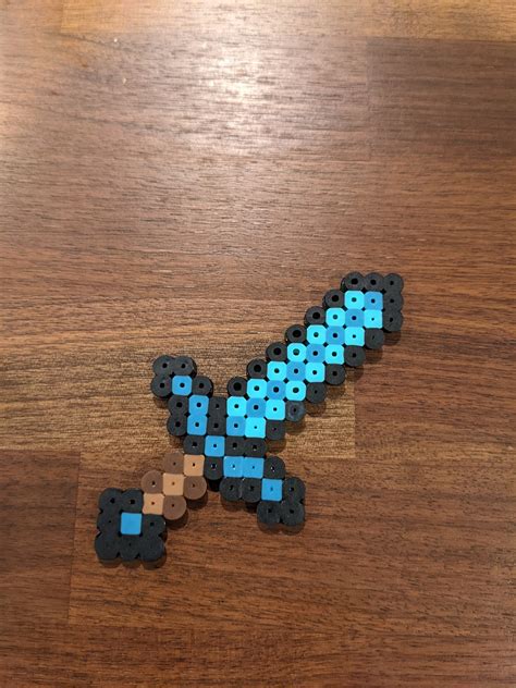 Minecraft Diamond Sword Perler Beads
