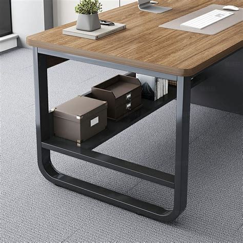 Practical Computer Work Desk With Side Storage Butcher Block Desk Cord Management And Easy