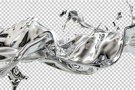 Silver Mercury Stream Fluid Metal Motion | Premium AI-generated PSD