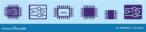 Set Of Computer Processor Processor Layers Stock Vector Illustration