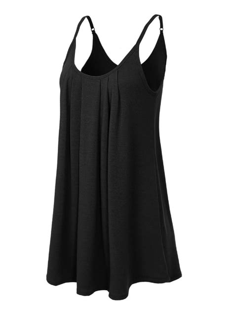 Made By Olivia Womens Ultra Comfy Loose Summer Pleated Spaghetti