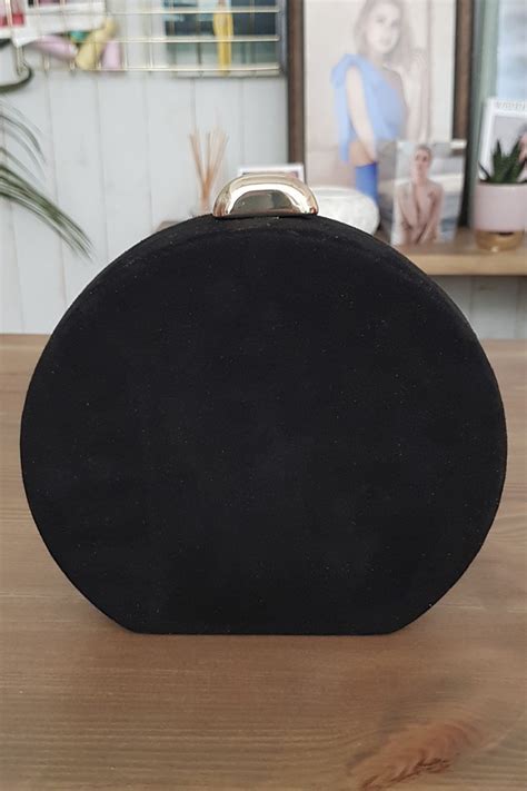 Bolsos De Fiesta Ante Negro Cadena Dorada Y Flecos