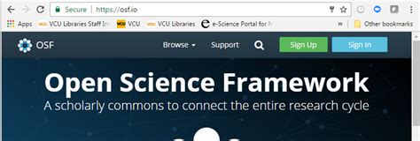 setting up an osf account osf open science framework research