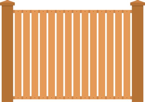 Wooden Fence In Flat Style Clip Art 21976518 Png