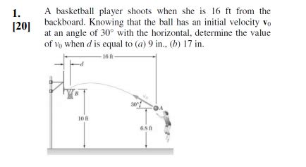Solved 1 A Basketball Player Shoots When She Ft From The Chegg