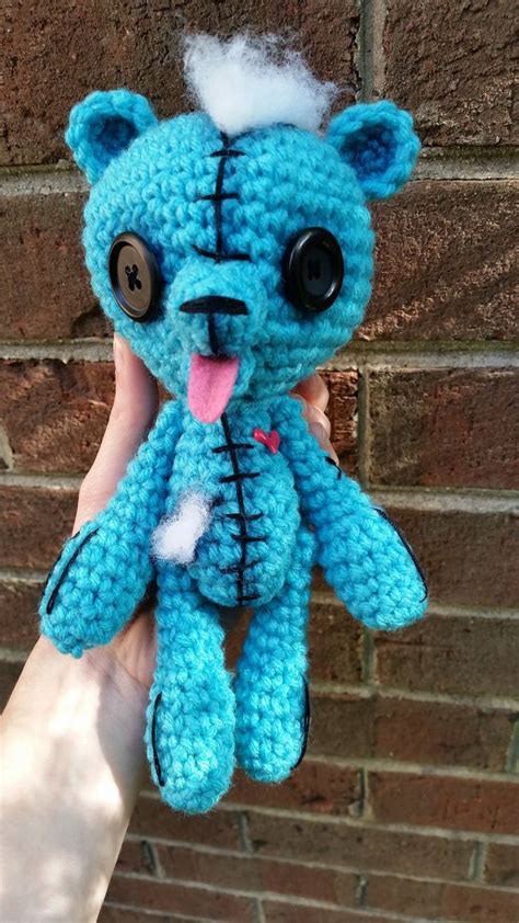 Zombie Voodoo Doll Teddy Bear Crochet Amigurumi
