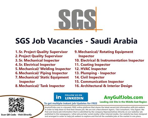 SGS Job Vacancies Saudi Arabia KSA 2023 AnyGulfJobs
