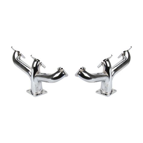 Flathead Center Dump Headers Chrome
