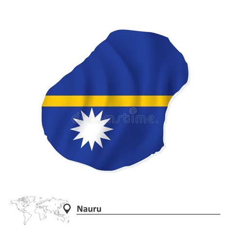 Map Of Nauru With Flag Stock Vector Illustration Of Graphical 125152269