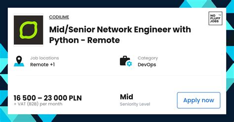Midsenior Network Engineer With Python Remote Job Devops Codilime Remote No Fluff Jobs