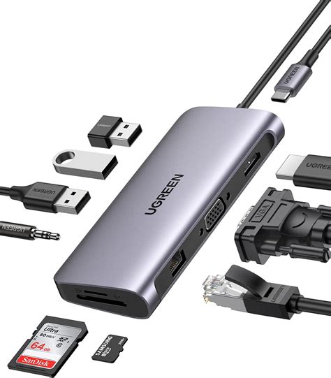 Ugreen Hub Usb C 10 En 1 Usb C Hub Adaptador A Hdmi 4k30hz 1000mbps