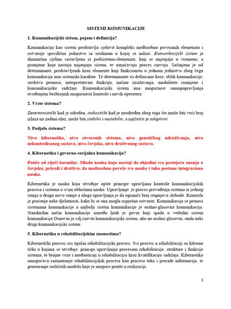 Sistemi Komunikacije Ispitna Pitanja I Odgovori Pdf