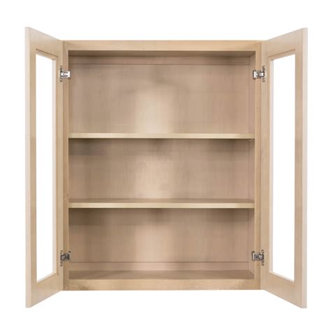 Mystic Finish Shaker Wall Mullion Door Cabinet W30 H36 D12 Glass Is