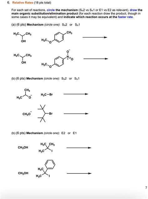 Solved Relative Rates Pts Total For Each Set Of Reactions