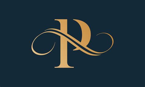 luxury letter p logo template in gold color modern trendy initial luxury p letter logo design