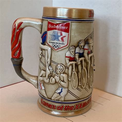 Budweiser Dining Vintage Budweiser 984 Olympics Beer Stein Poshmark