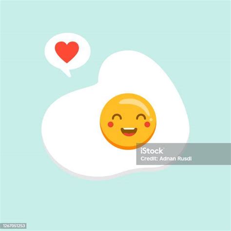 Personnage Mignon De Dessin Animé Doeuf Frit Isolé Sur Lillustration De
