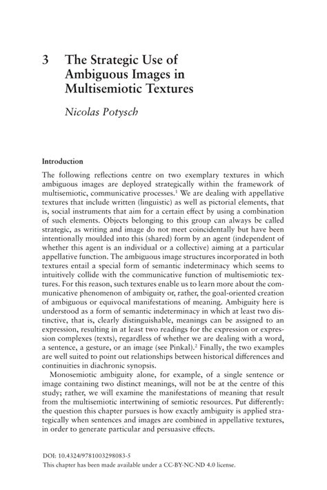 Pdf The Strategic Use Of Ambiguous Images In Multisemiotic Textures