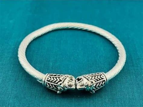 999 Silver Lion Design Kada Size 238inch Dia 2432g At ₹ 1500