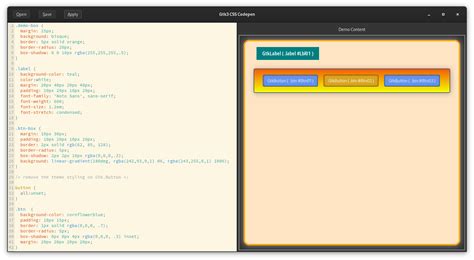 GitHub Timlau Gtk Codepen GTK3 CSS Prototyping Applications Like