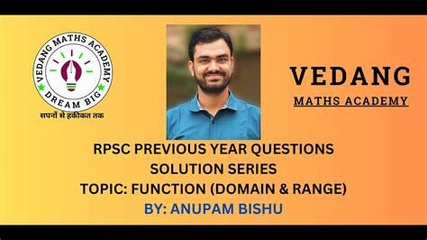 Rpsc First And Second Grade Pyq Of Function Domain And Range By Anupam Sir Youtube
