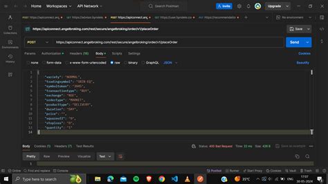 400 Bad Request Error When Placing Order With Angelonewebview React