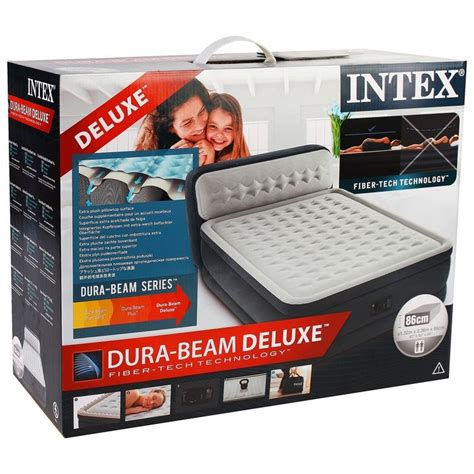 Надувная кровать intex 64448 (152*236*86 см) со спинкой + встроенный ...