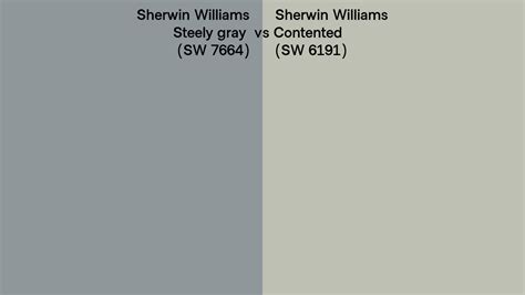Sherwin Williams Steely Gray Vs Contented Side By Side Comparison