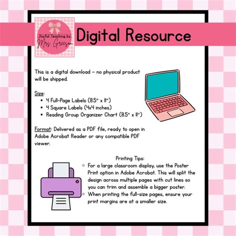 Reading Group Labels With Editable Class Organizer Chart Tpt