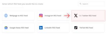 Create X Twitter RSS Feeds In