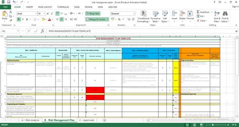 Risk Breakdown Structure Template Excel